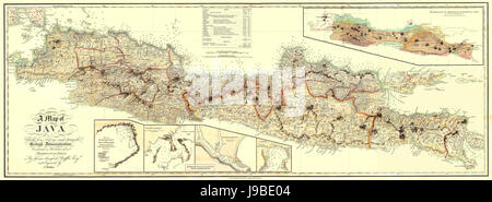 Thomas Stamford Raffles Map of Java Stock Photo - Alamy