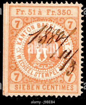 Switzerland Basel 1870 revenue 7c - 2D Stock Photo - Alamy