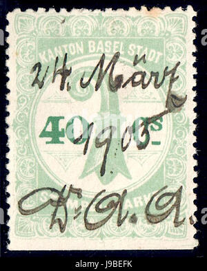 Switzerland Basel 1899 revenue 40c - 7C Stock Photo - Alamy