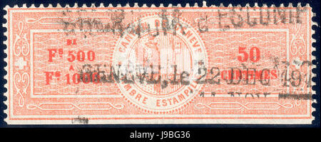 Switzerland Geneva 1887 revenue A5 10c - 55F Stock Photo - Alamy
