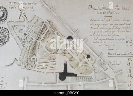 Schloss Amboise Plan 1853 Stock Photo - Alamy