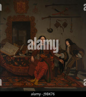 Thomas Hees met zijn neven Jan en Andries Hees en een bediende Stock ...