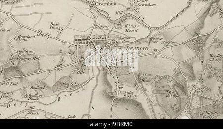 Reading OS map 1830 Stock Photo - Alamy