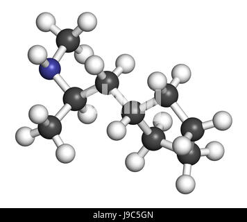 Cyclopentamine nasal decongestant molecule, illustration Stock Photo ...