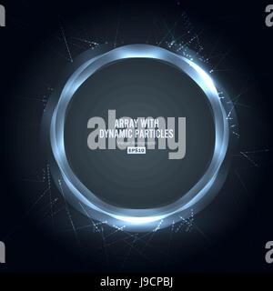 Array with Dynamic Emitted Particles. Water Splash Imitation. Abstract Background. Vector ...