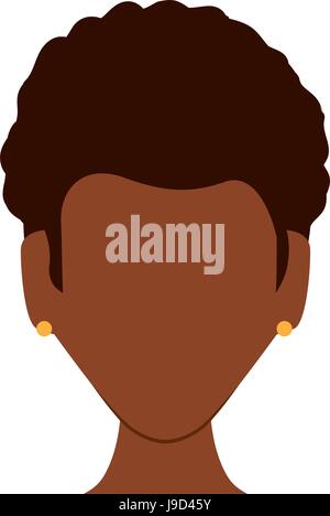 Afro Woman faceless head avatar vector illustration graphic design ...