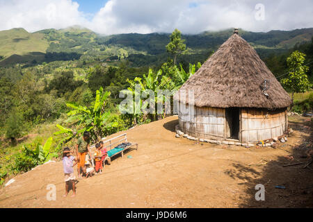 Traditional house in the mountains, Maubisse, East Timor, Southeast ...
