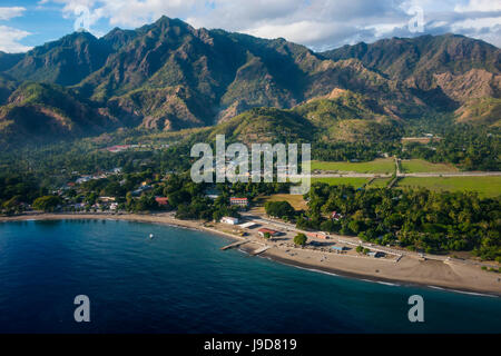 Aerial of the costal exclave Oecusse (Oecussi), East Timor, Southeast ...