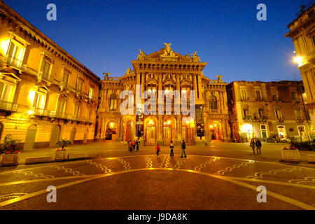 Piazza Bellini, view of the historic Catania opera house - the Teatro ...