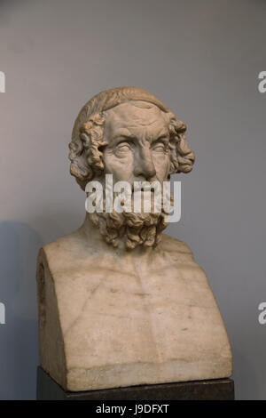 Portrait of Homer Roman Sculpture From a 200 BC Hellenistic original ...