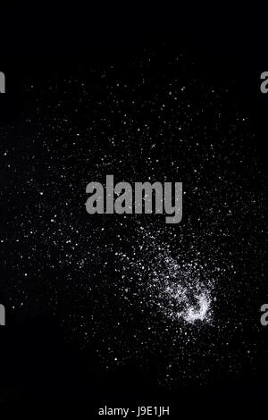 Pile of salt crystals isolated over the white background. Top view ...