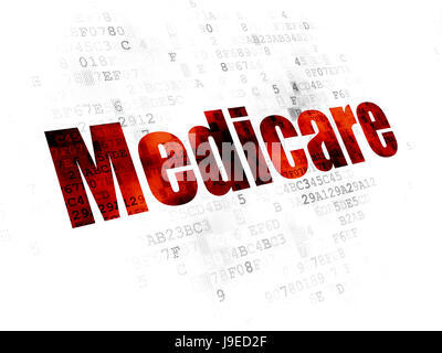 Medicine concept: Medicare on Digital Data Paper background Stock Photo ...