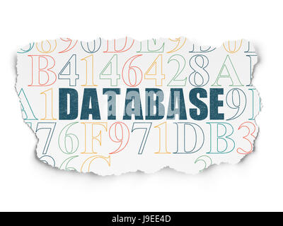 Software concept: Database on Torn Paper background Stock Photo - Alamy