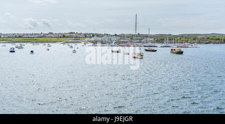 A view of the Marina at Holyhead from the breakwater, at Holyhead on ...
