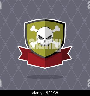 heraldic skull shield emblem illustration Stock Vector Image & Art - Alamy