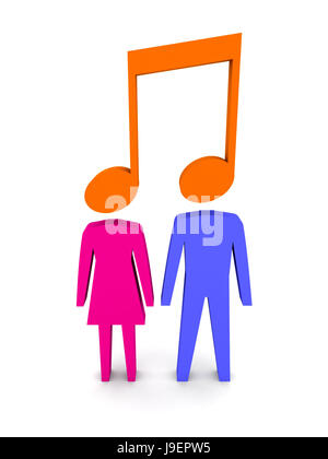 Music connecting people. Concept 3D illustration Stock Photo - Alamy