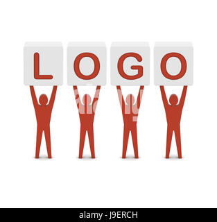 Men holding the word identity. Concept 3D illustration Stock Photo - Alamy