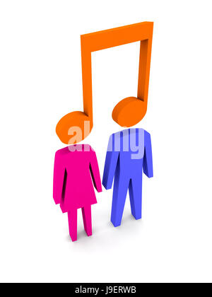 Music connecting people. Concept 3D illustration Stock Photo - Alamy