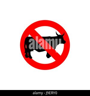 Cow Warning sign red. Farm Hazard attention symbol. Danger road sign ...