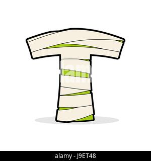Mummy font. Alphabet in bandages. Monster zombie Letters of Latin ...