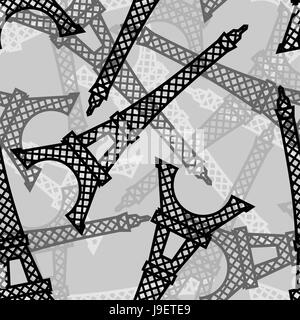 Simple black outline drawing of the EIFFEL TOWER, PARIS Stock Vector ...