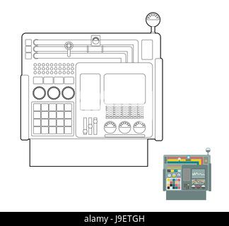 Cartoon industrial control panel isolated on white Stock Vector Image ...