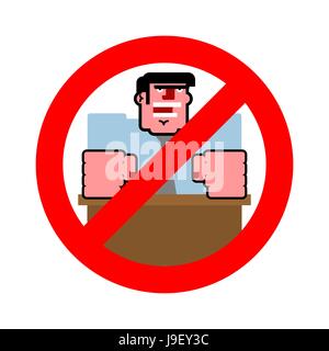 Angry Boss Warning sign red. Evil Head Hazard attention symbol. Danger ...