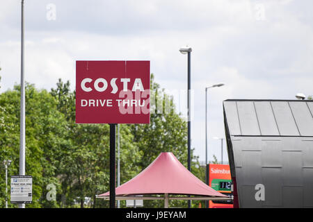 Costa Coffee drive thru sign Stock Photo - Alamy