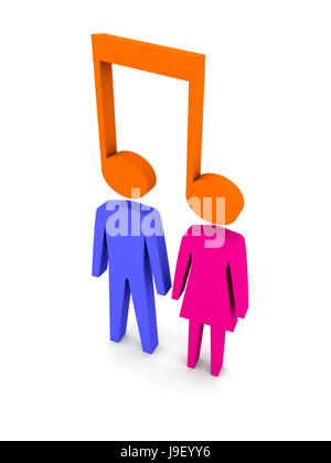 Music connecting people. Concept 3D illustration Stock Photo - Alamy