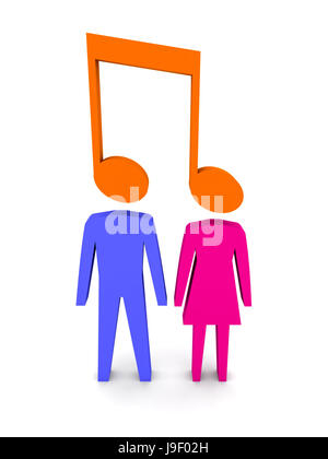 Music connecting people. Concept 3D illustration Stock Photo - Alamy
