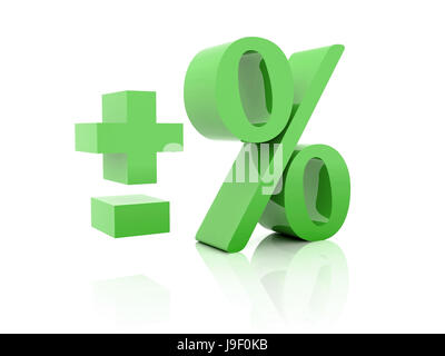 Plus, Minus percent. Concept 3D illustration Stock Photo - Alamy