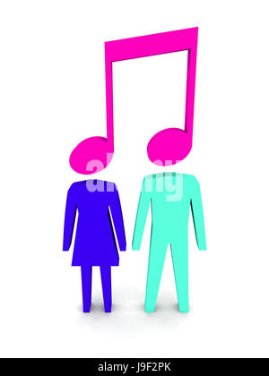 Music connecting people. Concept 3D illustration Stock Photo - Alamy