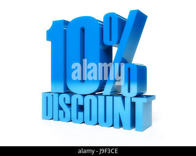 10% off discount. Offer sale. 3D illustration isolated on white ...