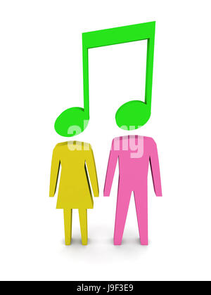 Music connecting people. Concept 3D illustration Stock Photo - Alamy