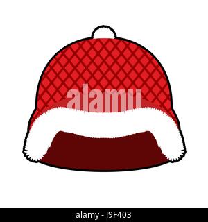 Santa Claus Helmet. Red Military hard hat with fur. Army Christmas ...