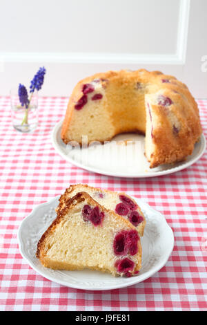 Cherry sponge cake Stock Photo - Alamy