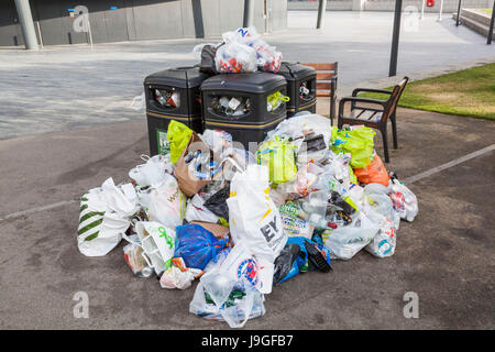 England, London, Southwark, Garbage Bags Waiting for Collection in ...