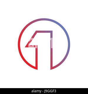 1 logo. Number one emblem. Abstract Corporate sign design template ...