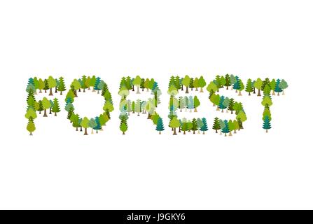 Nature lettering. Letters from trees. Forest typography Stock Vector ...