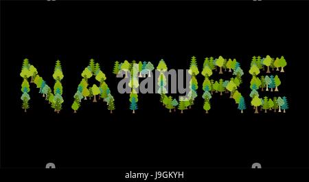 Tree lettering. Letters from Forest. Nature typography Stock Vector ...