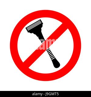 No razor blade warning sign. Sharp objects not allowed. Perfect for ...