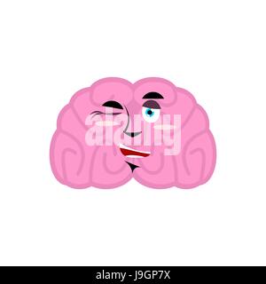 brain happy emotion. Human brains Emoji marry. Isolated Mind Stock ...