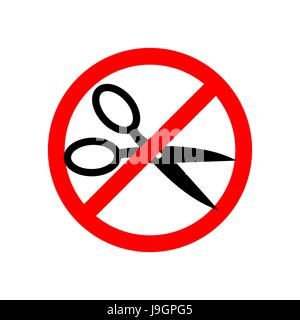 Scissors ban sign. Scissors prohibition sign. No scissors sign. Vector ...