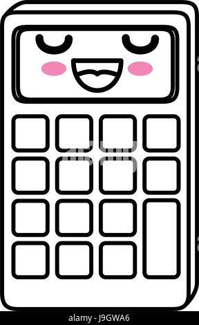 Calculator math device cute kawaii cartoon Stock Vector Image & Art - Alamy