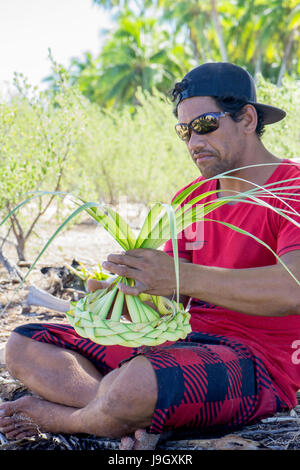 Polynesian man at beach, French Polynesia Stock Photo - Alamy