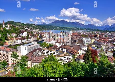 Switzerland, Lucerne canton, Lucerne lake, view from Pilatus Stock ...