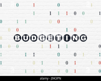 Finance concept: Budgeting on wall background Stock Photo - Alamy