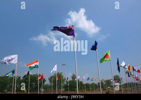 International flags, Commonwealth Games, Pune, Maharashtra, India, Asia ...
