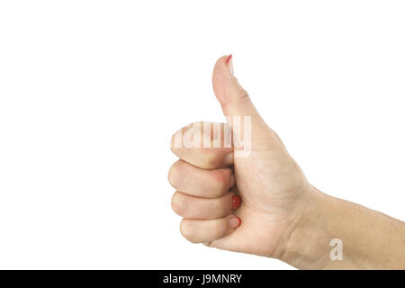 Woman hand symbol is mean ok isolated on white background Stock Photo ...
