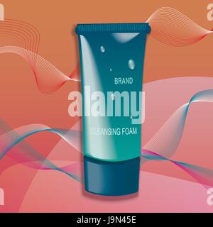 Design Cosmetics Product Template for Ads or Magazine Background. 3D ...